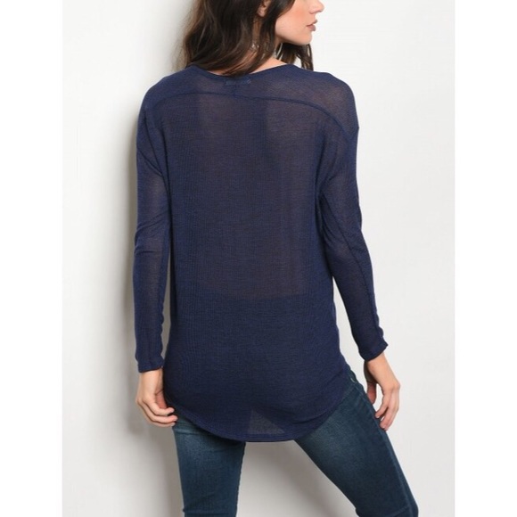 Sweaters | Blue Mesh Sweater Top | Poshmark